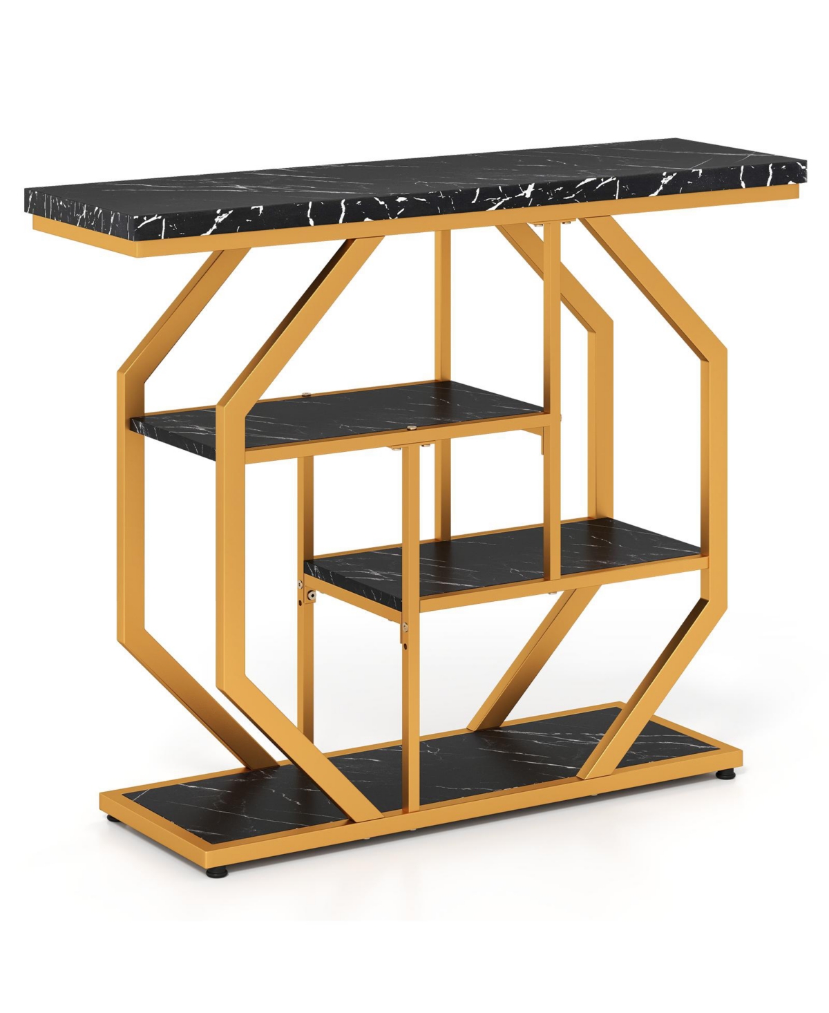 Click here for Slickblue Modern 4-Tier Console Table with Faux Ma... prices