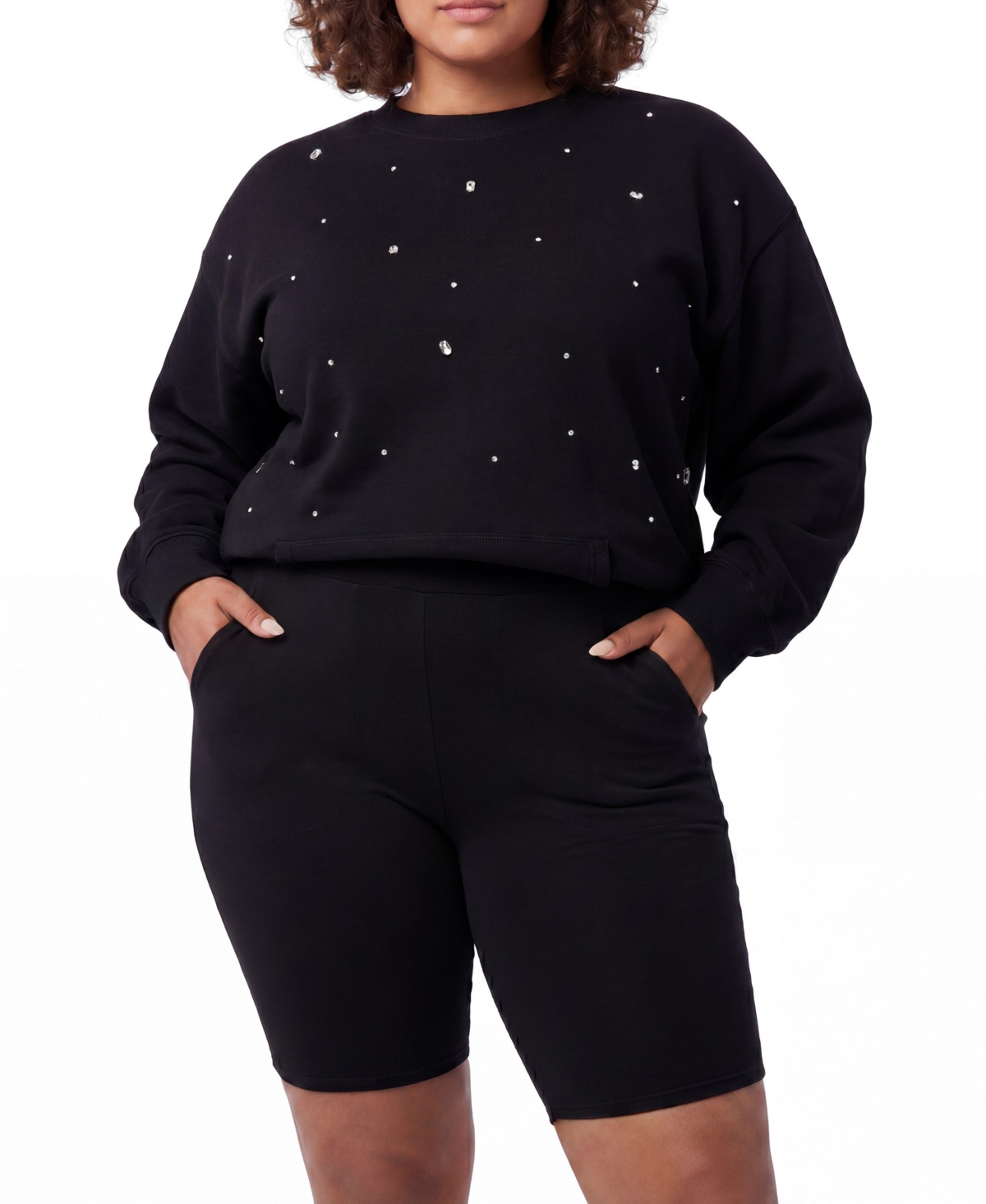 Click here for Torrid Plus Size 9 Pocket Bike Short - Black prices