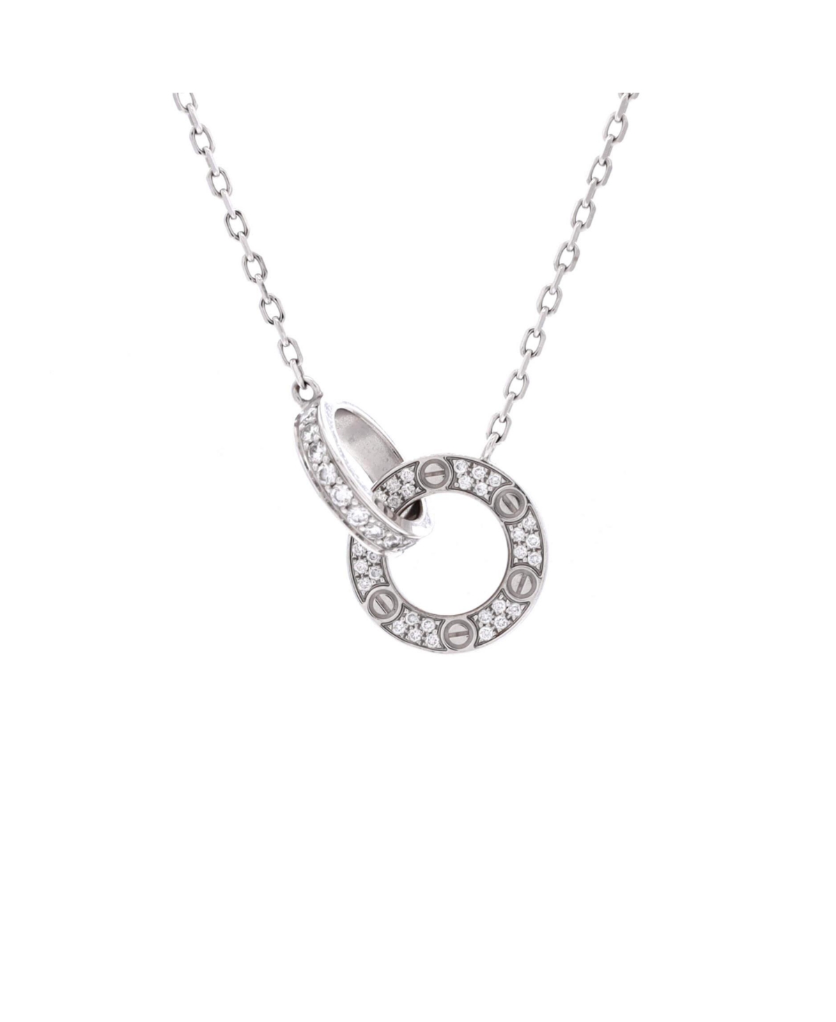 Click here for Pre-Owned Cartier Love Interlocking Pave Necklace... prices