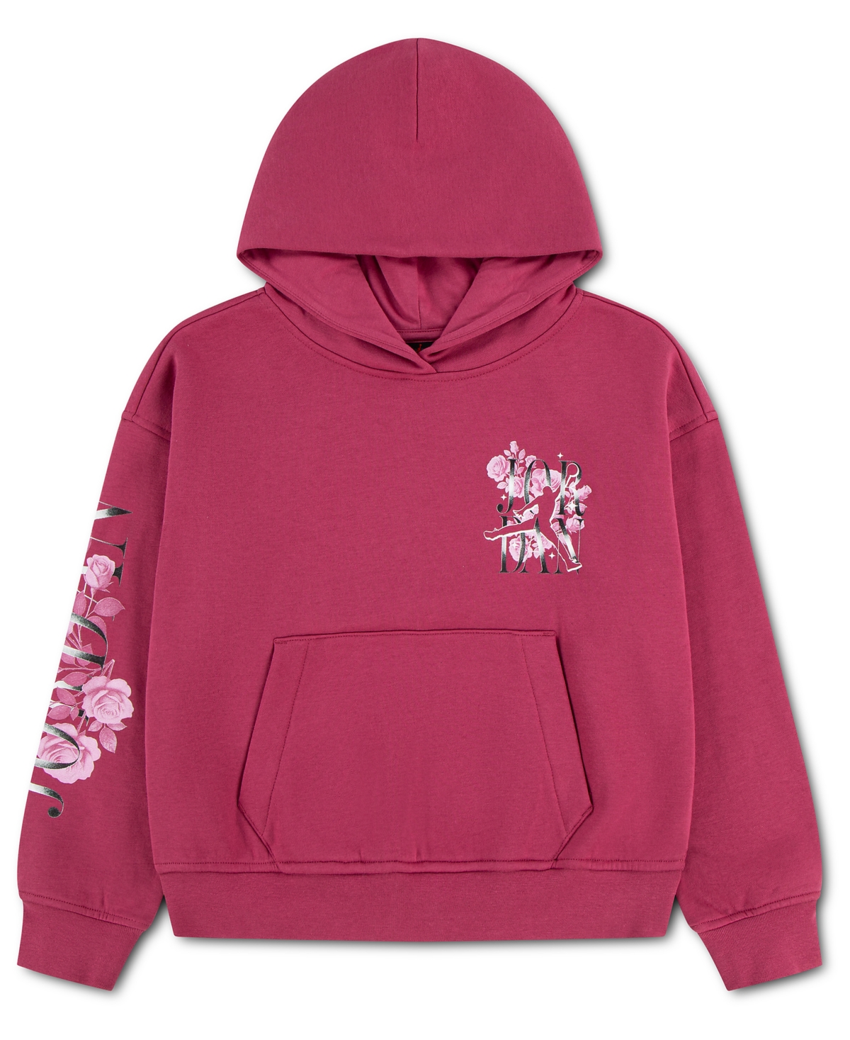 Click here for Jordan Girls 7-16 Floral Stack Pullover Hoodie - S... prices