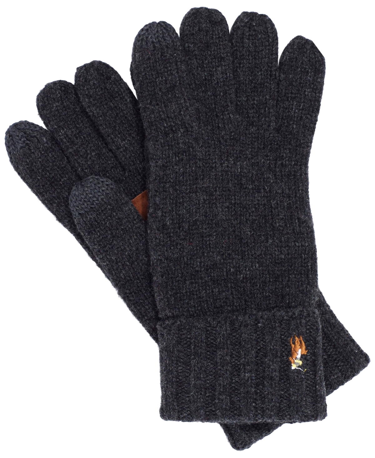 Click here for Mens Leather Patch Signature Gloves - Charcoal prices