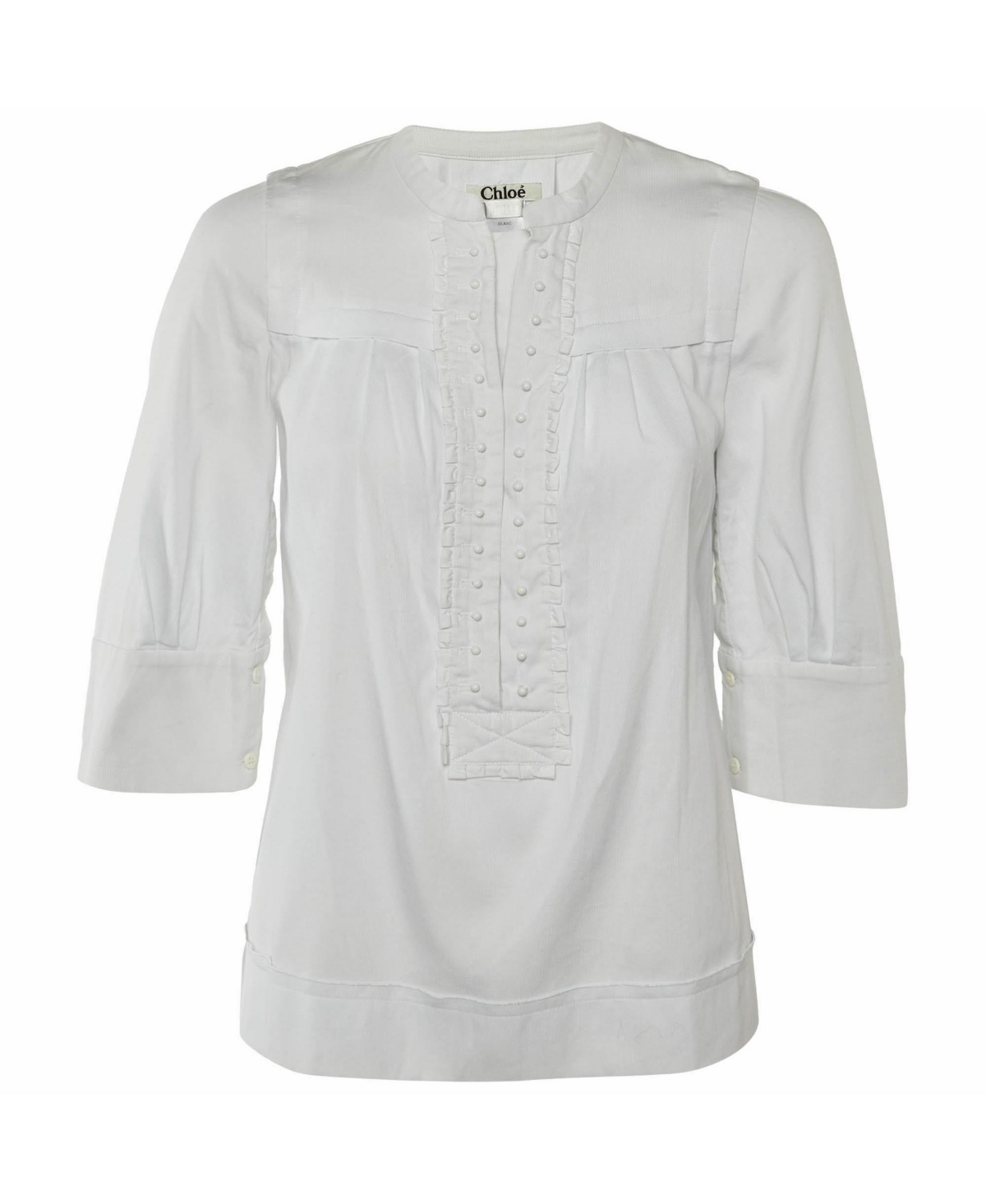 Click here for Pre-Owned Chloe Womens Cotton Ruffled Bead-Button... prices