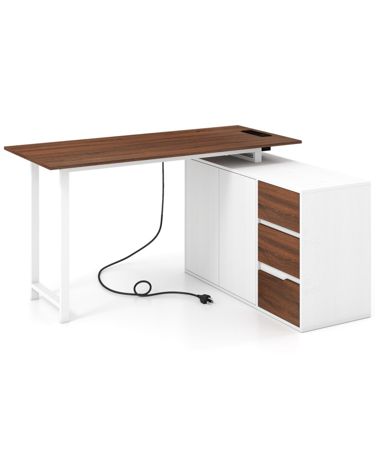 Click here for Slickblue L Shaped Computer Desk with File Cabinet... prices