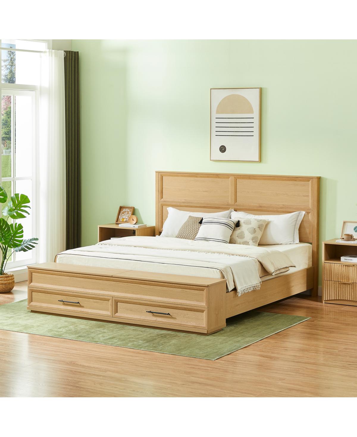 Click here for Streamdale Furniture King Size Bed with 3D Geometr... prices