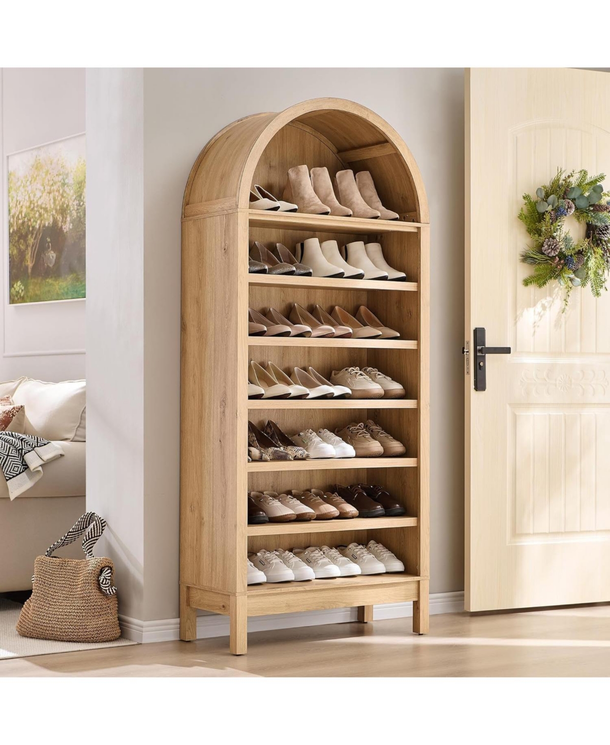 Click here for homfan Modern Arched 7-Tier Shoe Cabinet  Freestan... prices