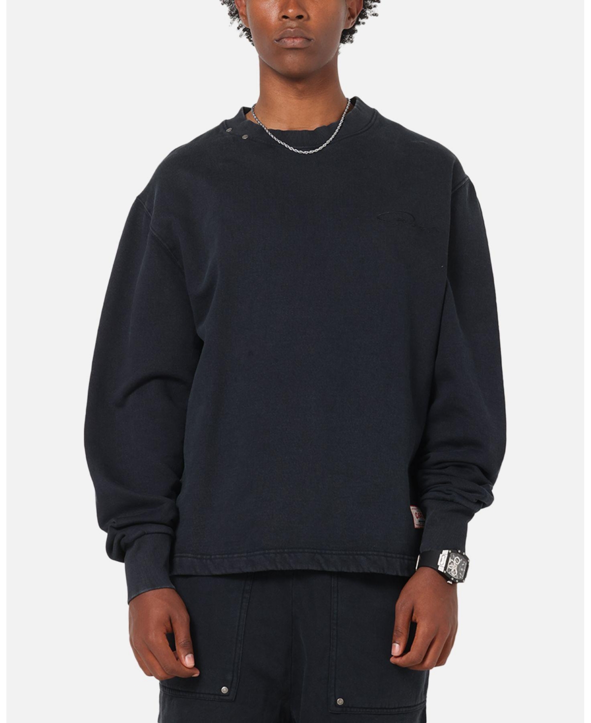 Click here for Carre Mens Rivet Crewneck - Black prices