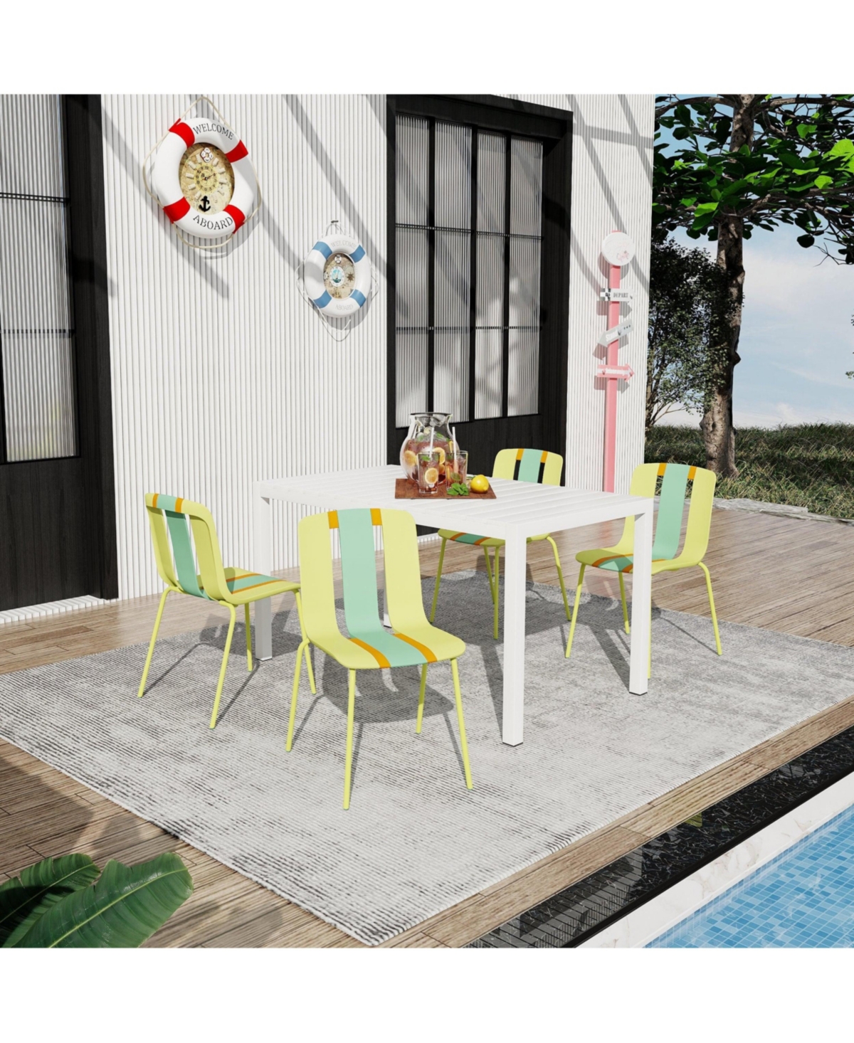 Click here for Mondawe 5-Piece Outdoor Dining Set â 55 Inch Tab... prices