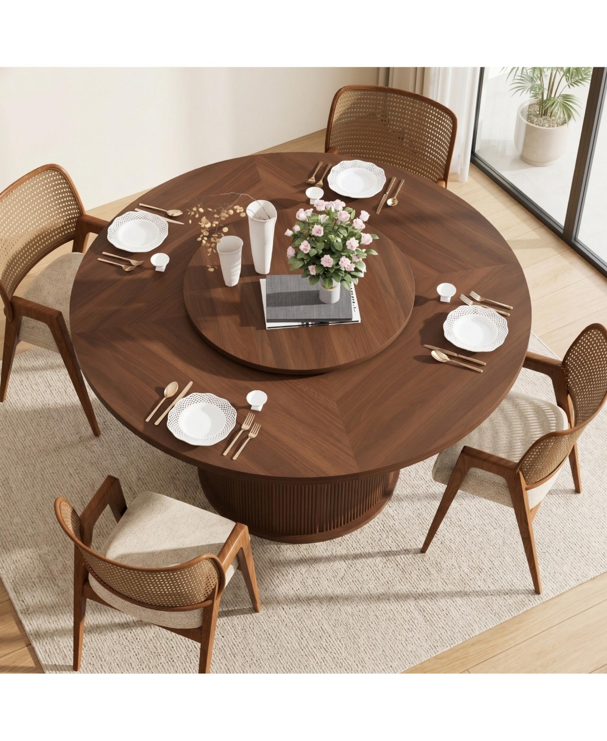Click here for Sailvan 55 Inch Round Dining Table for 6 People  R... prices