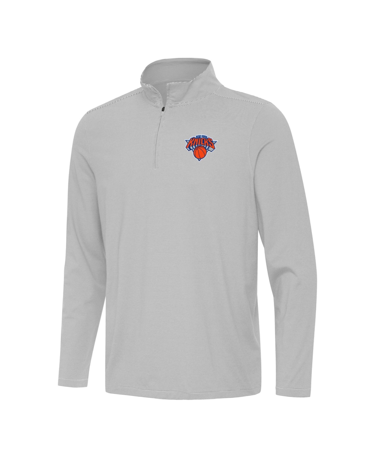 Click here for Antigua Mens Gray New York Knicks Twine Quarter-Zi... prices