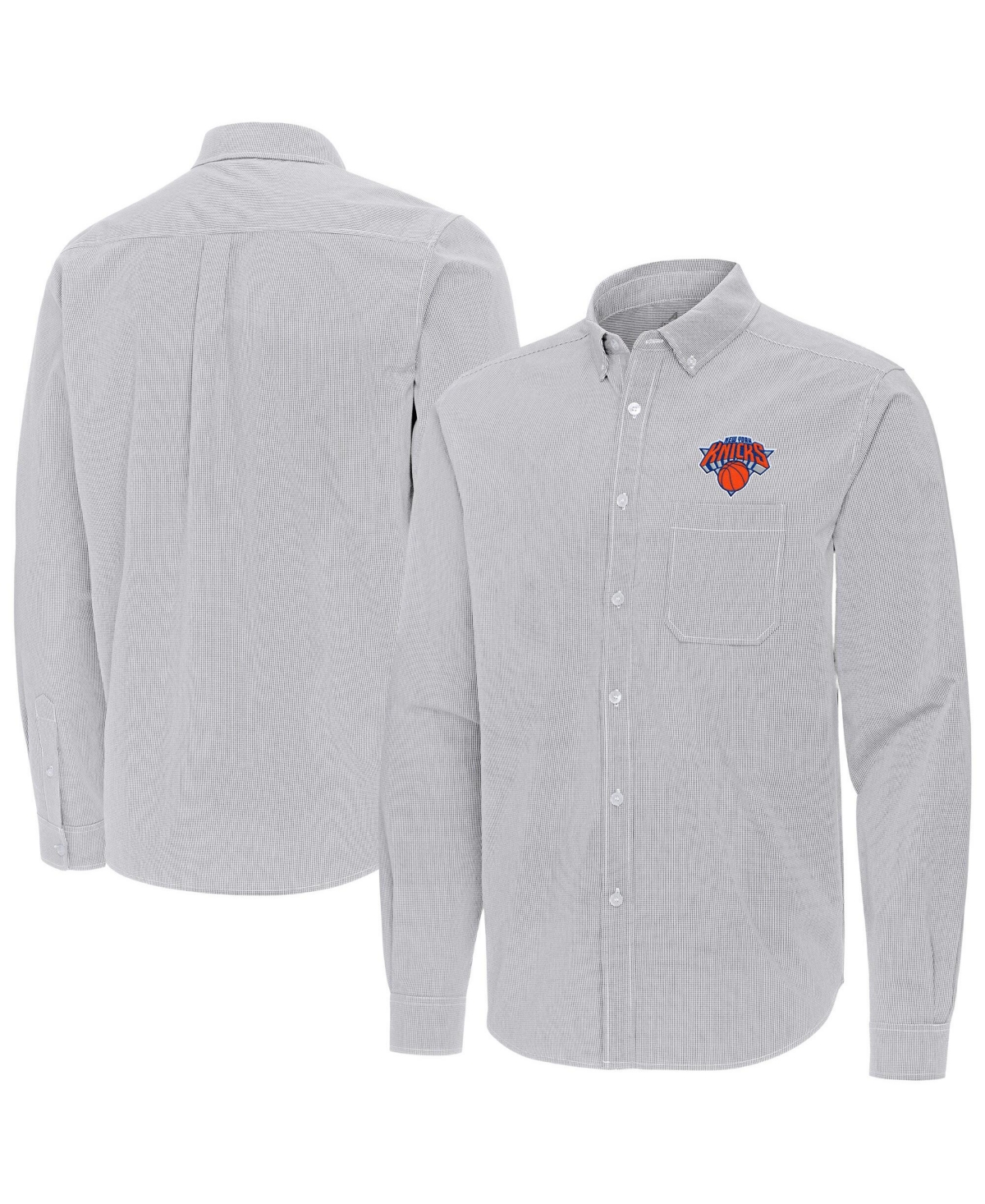 Click here for Antigua Mens Gray New York Knicks Porter Woven Lon... prices
