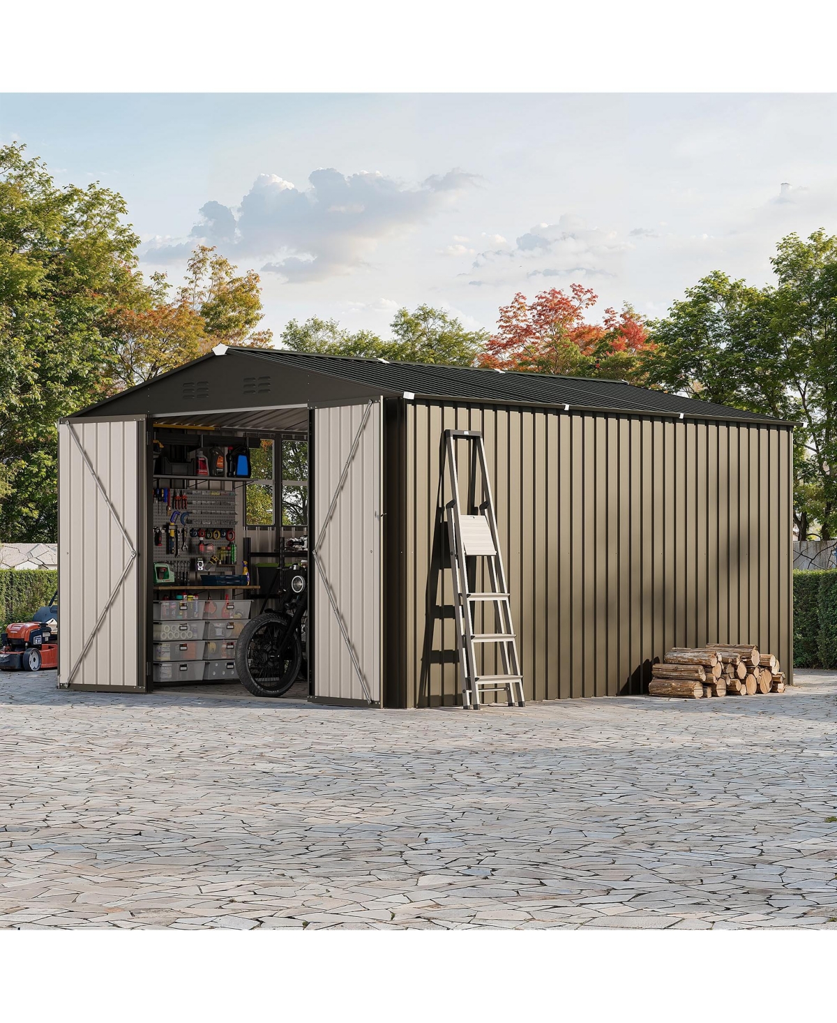 Click here for GarveeLife Outdoor Metal Storage Shed with Floor F... prices