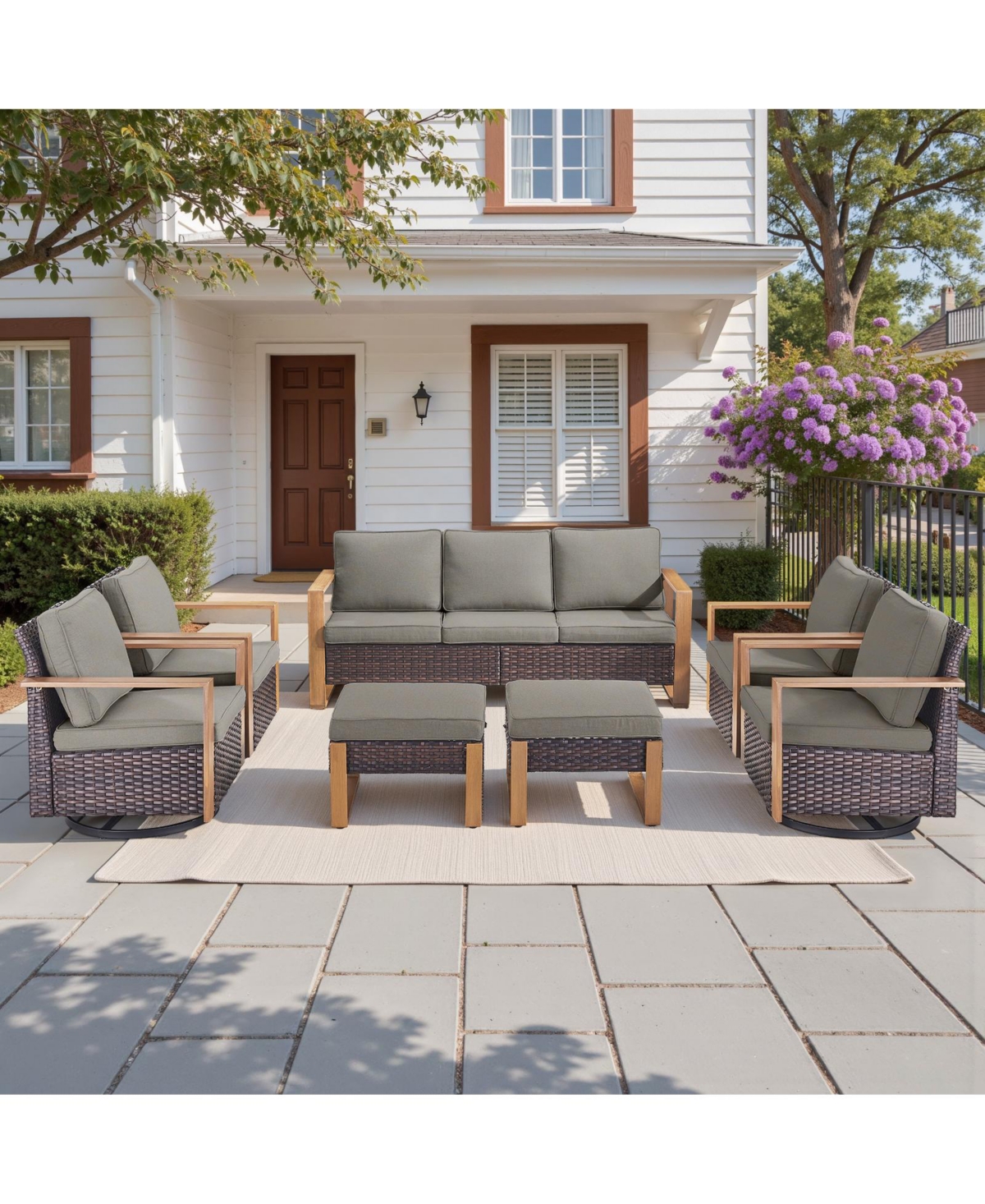 Click here for Pocassy Wicker Outdoor Patio Furniture Set - 7 Pie... prices