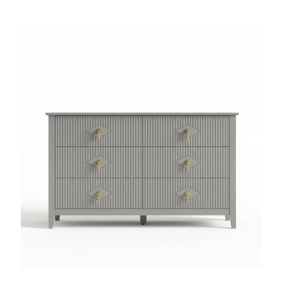 Click here for homfan Extra-Wide 6-Drawer Fluted Dresser Chest wi... prices