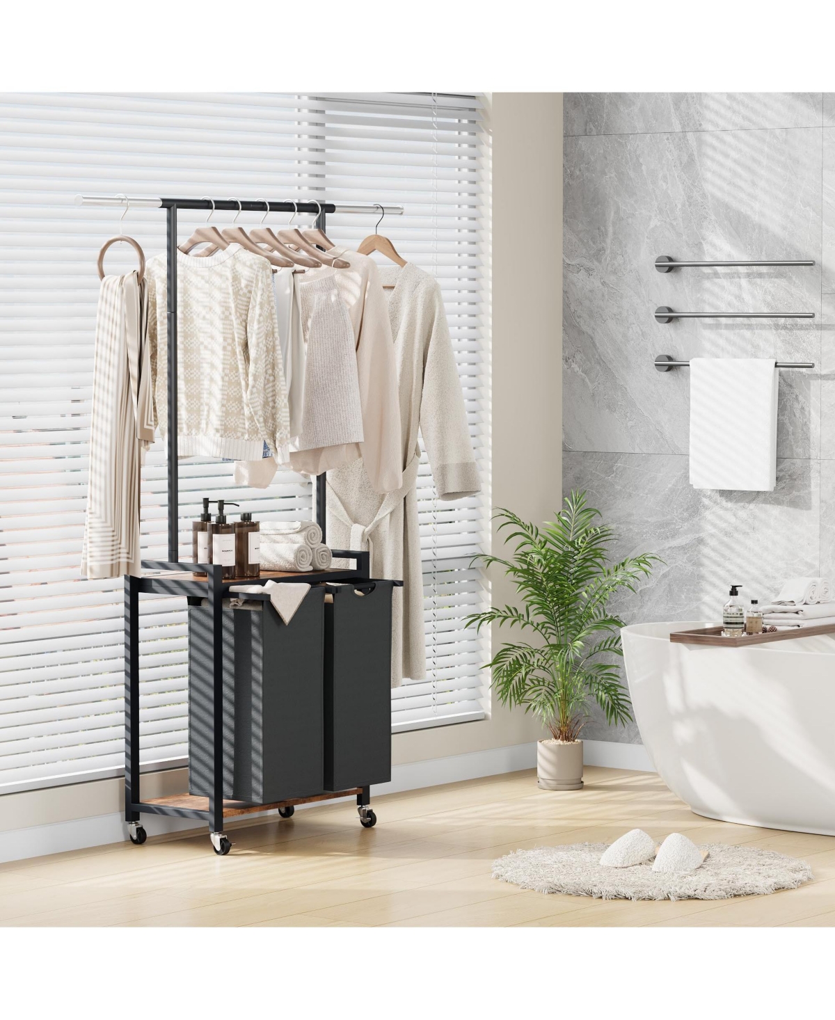 Click here for homfan Rolling Bathroom Storage Cabinet  30 Inch M... prices