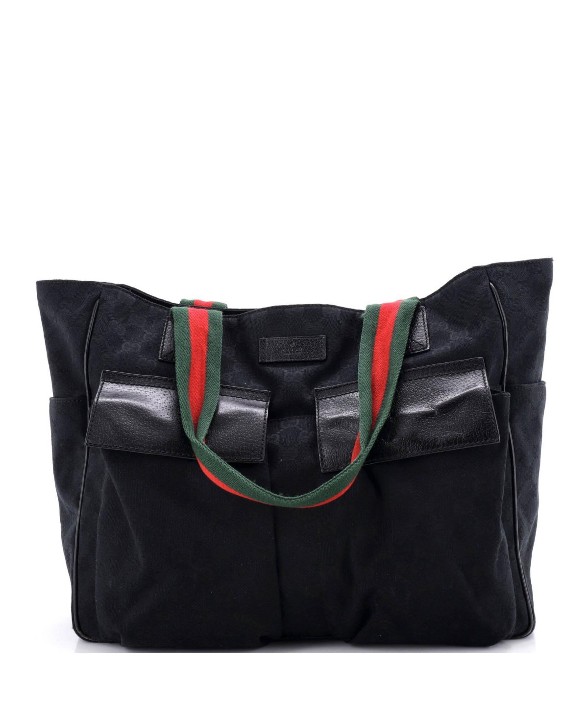 Click here for Pre-Owned Gucci Medium Double Pocket Web Handle To... prices