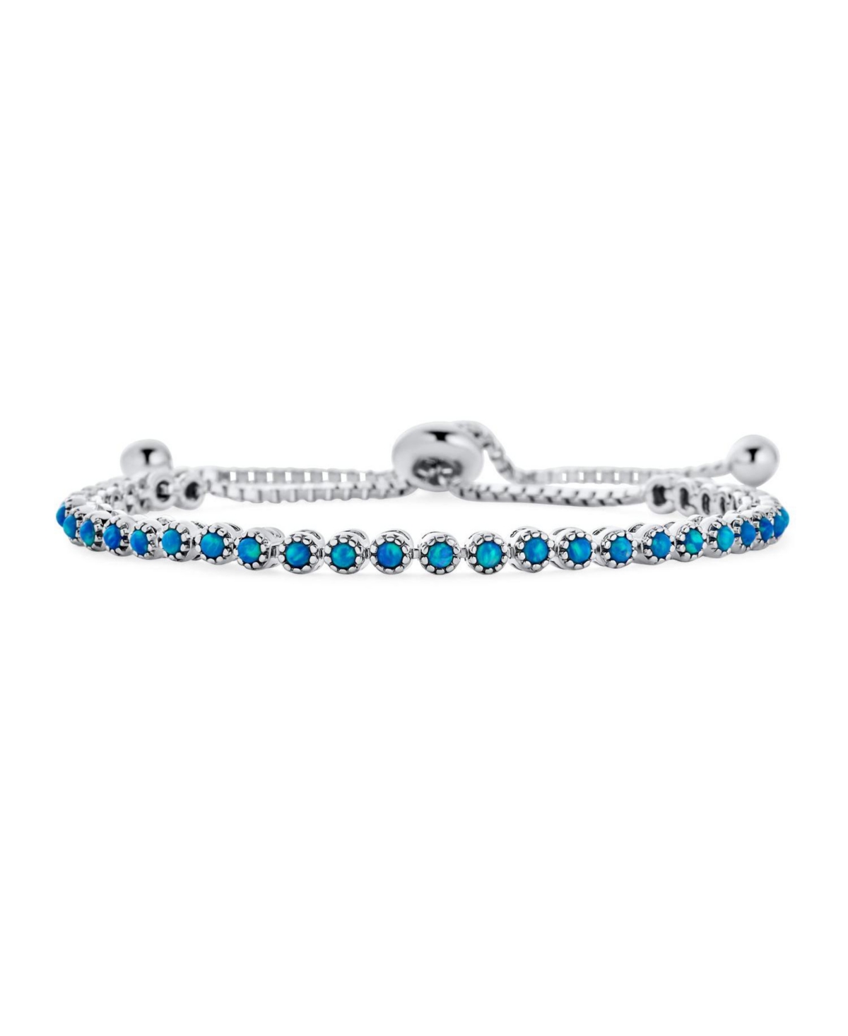 Click here for Bling Jewelry Milgrain Bezel Created Opal Tennis B... prices