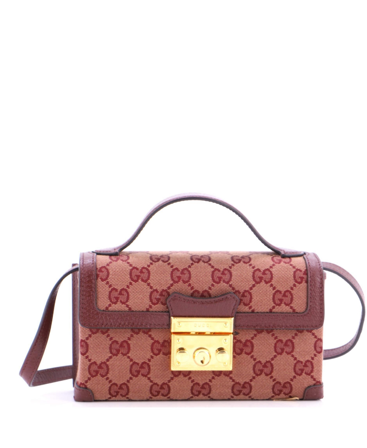 Click here for Pre-Owned Gucci Mini Padlock Top Handle Bag Gg Can... prices