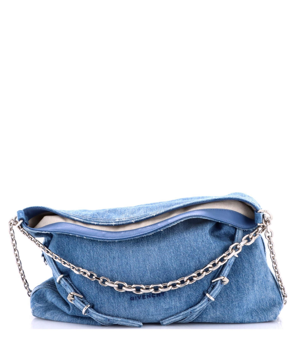 Click here for Pre-Owned Givenchy Medium Voyou Hobo Denim - Blue prices