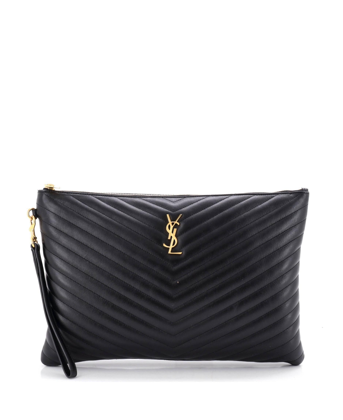 Click here for Pre-Owned Saint Laurent Large Puffy Zip Pouch Pate... prices