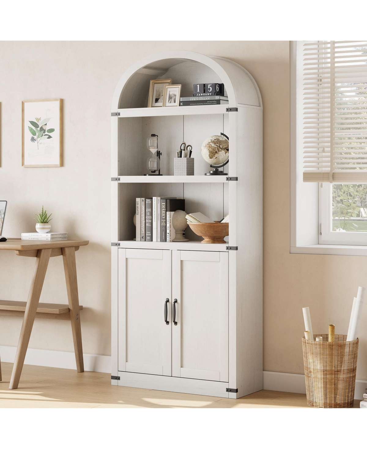 Click here for gaomon Bookcase with Doors Arched Bookshelf 71.65... prices