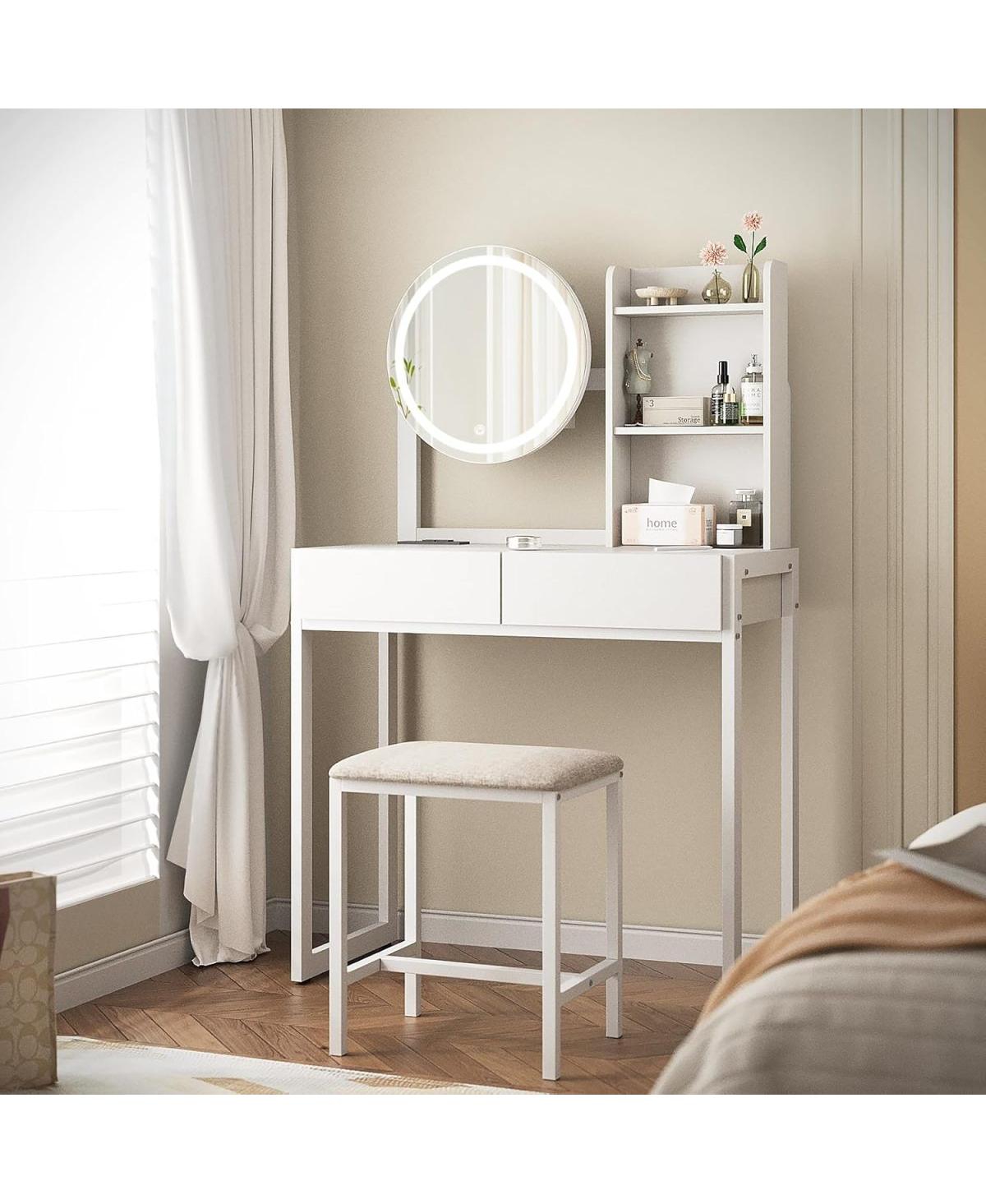 Click here for Streamdale Furniture Small Vanity Desk with Led Mi... prices