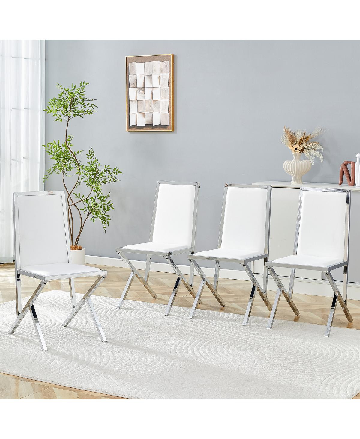 Click here for Streamdale Furniture 4 Pack metal framed Pu dining... prices