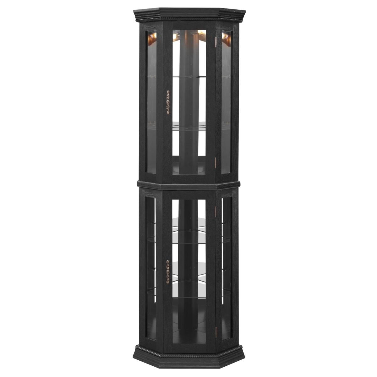 Click here for sumyeg Corner Glass Curio Cabinet Led Lit Display... prices