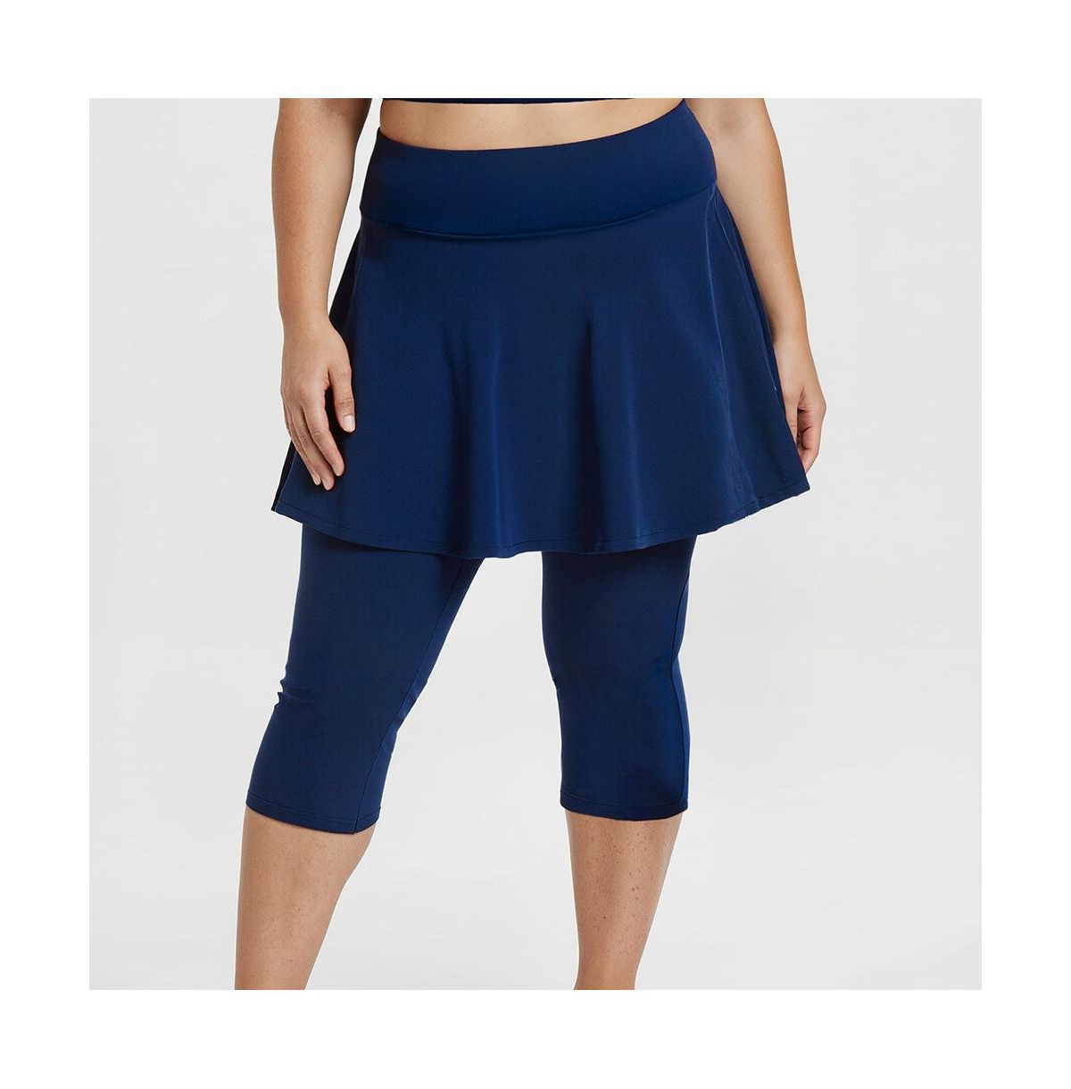 Click here for Calypsa Plus Size Flared Swim Skort With Capri Leg... prices