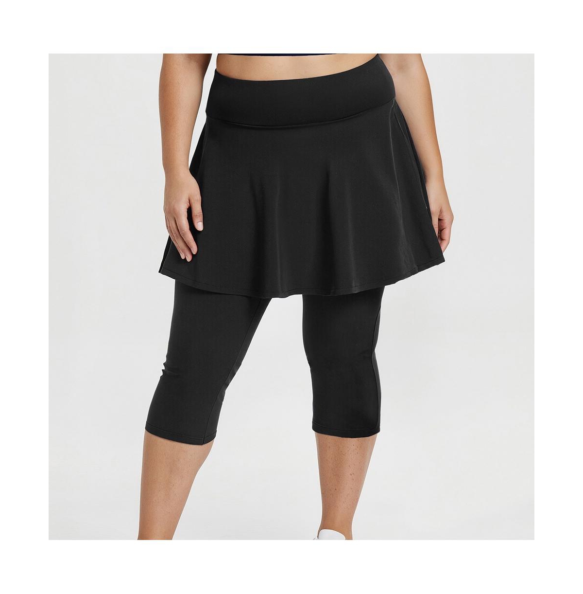 Click here for Calypsa Plus Size Flared Swim Skort With Capri Leg... prices