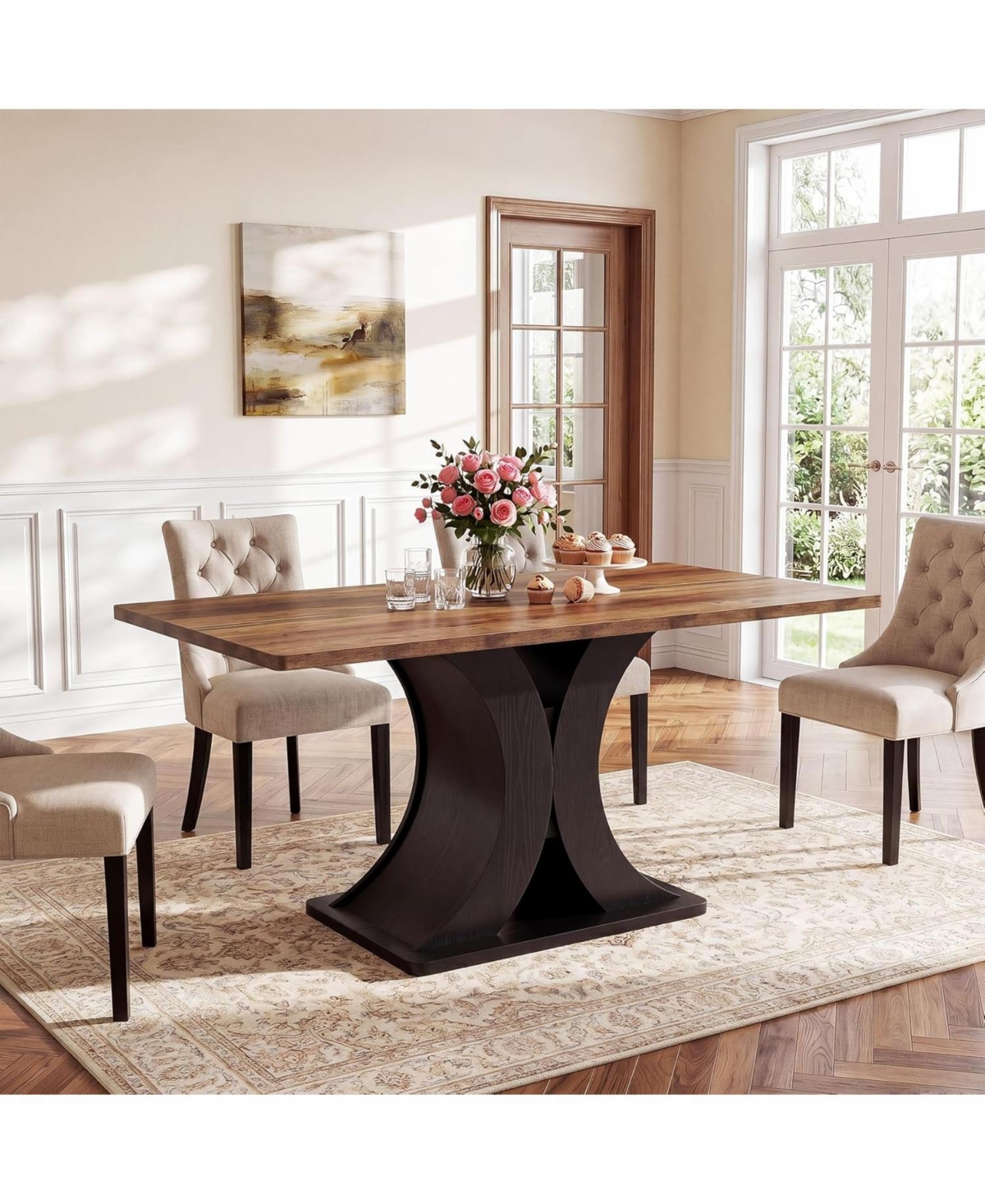 Click here for Tribesigns 55-Inch Dining Table for 4-6  Farmhouse... prices
