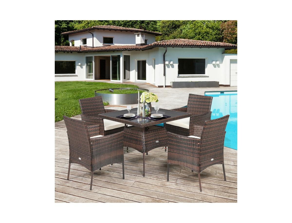 Click here for Mondawe Outdoor 5 Pieces Dining Table Set with 1 T... prices
