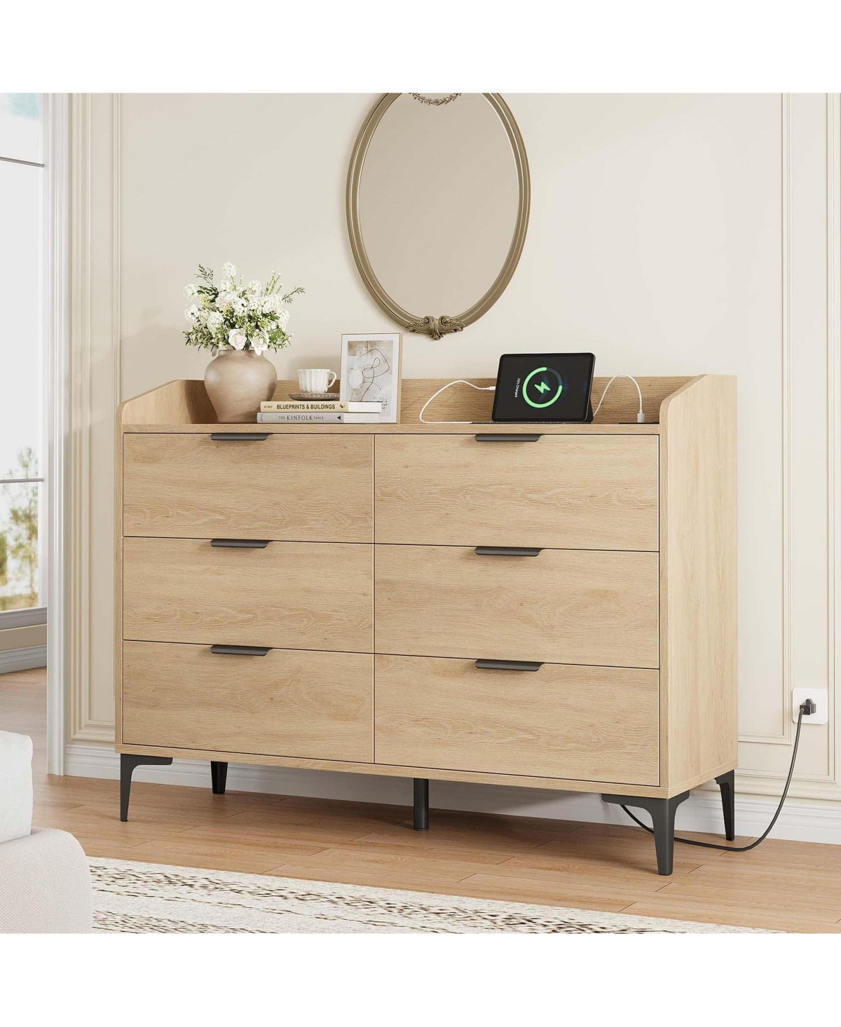 Click here for homfan 6-Drawer Dresser with Power Outlets  Usb Po... prices