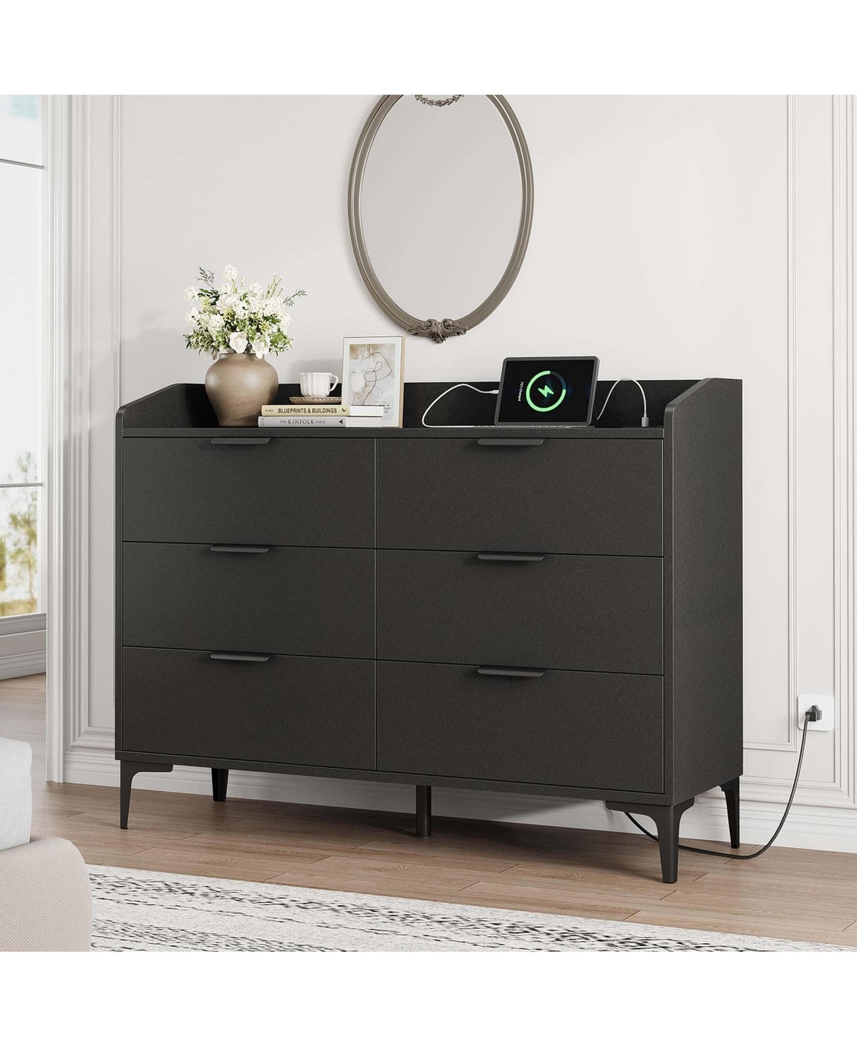 Click here for homfan 6-Drawer Dresser with Power Outlets  Usb Po... prices