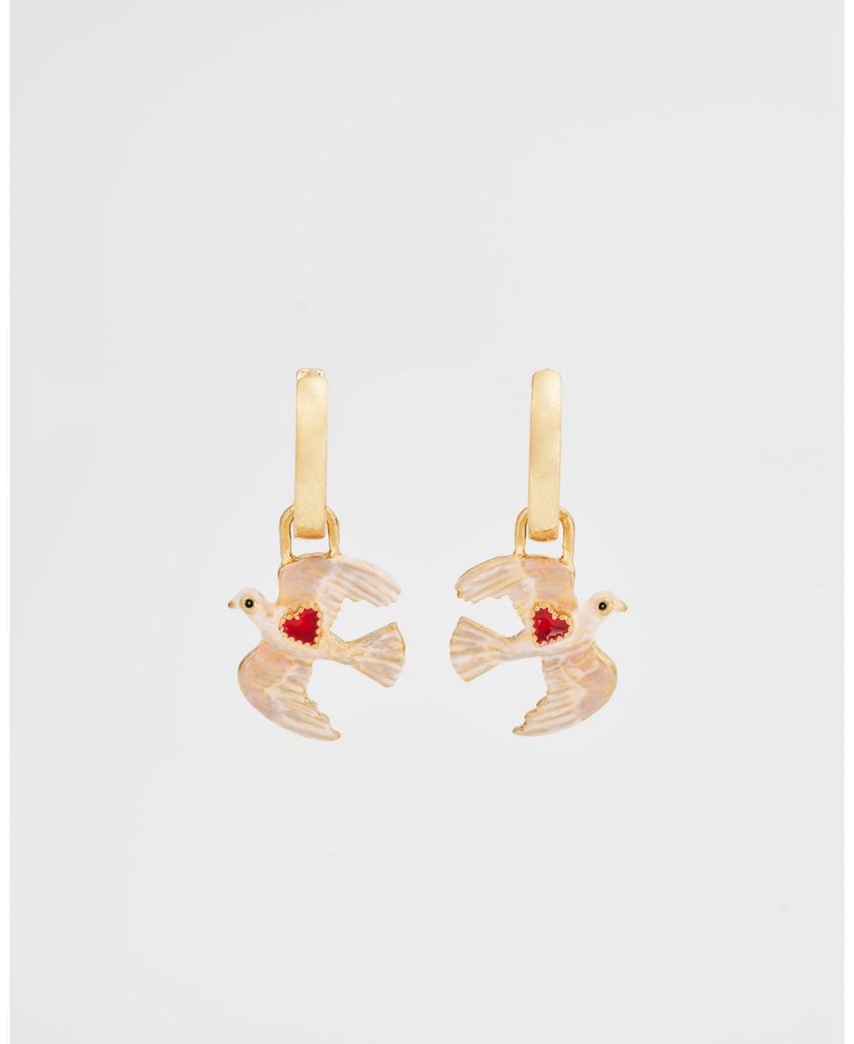 Click here for Fable England Love Dove Huggie Earrings - Gold prices