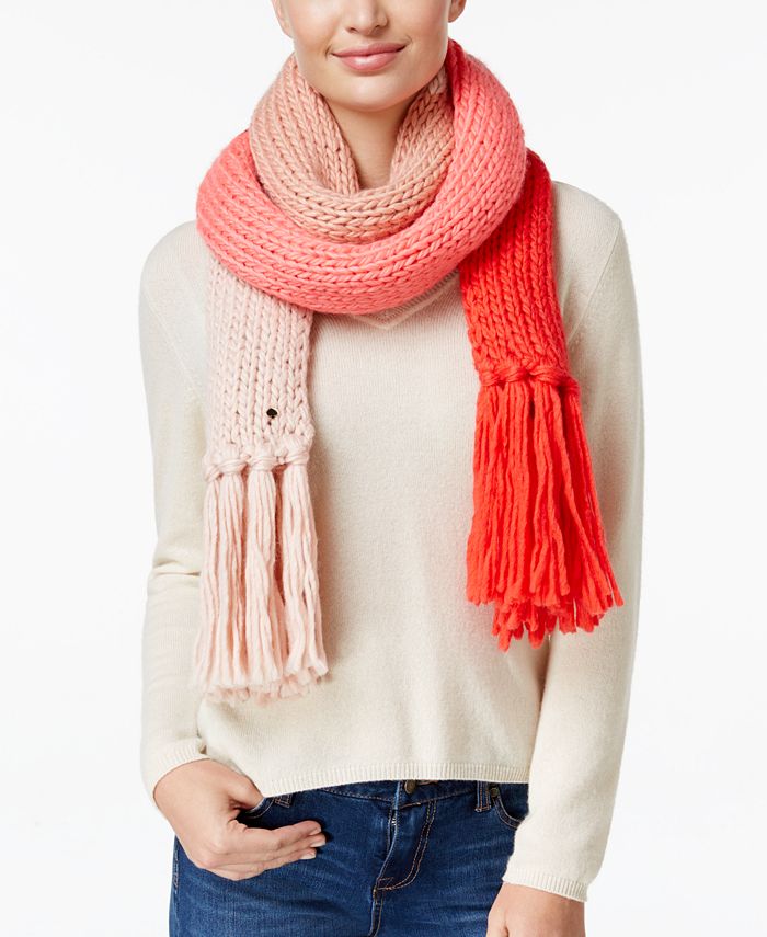 kate spade new york Chunky Knit Colorblock Scarf - Macy's