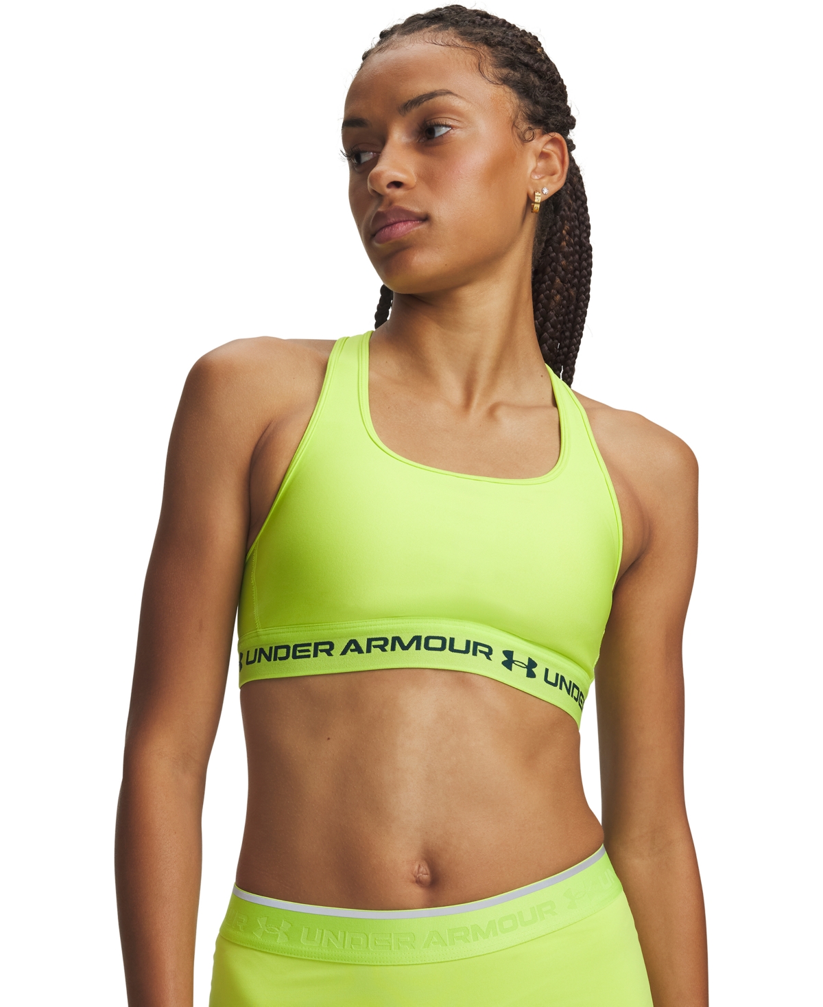 Click here for Under Armour Womens Medium Impact Sports Bra - Gre... prices