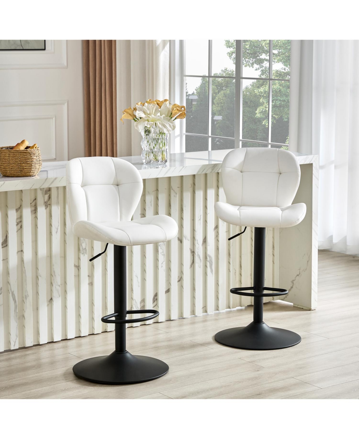 Click here for Rainsken Modern Bar Stools Set of 2  Faux Pu Leath... prices
