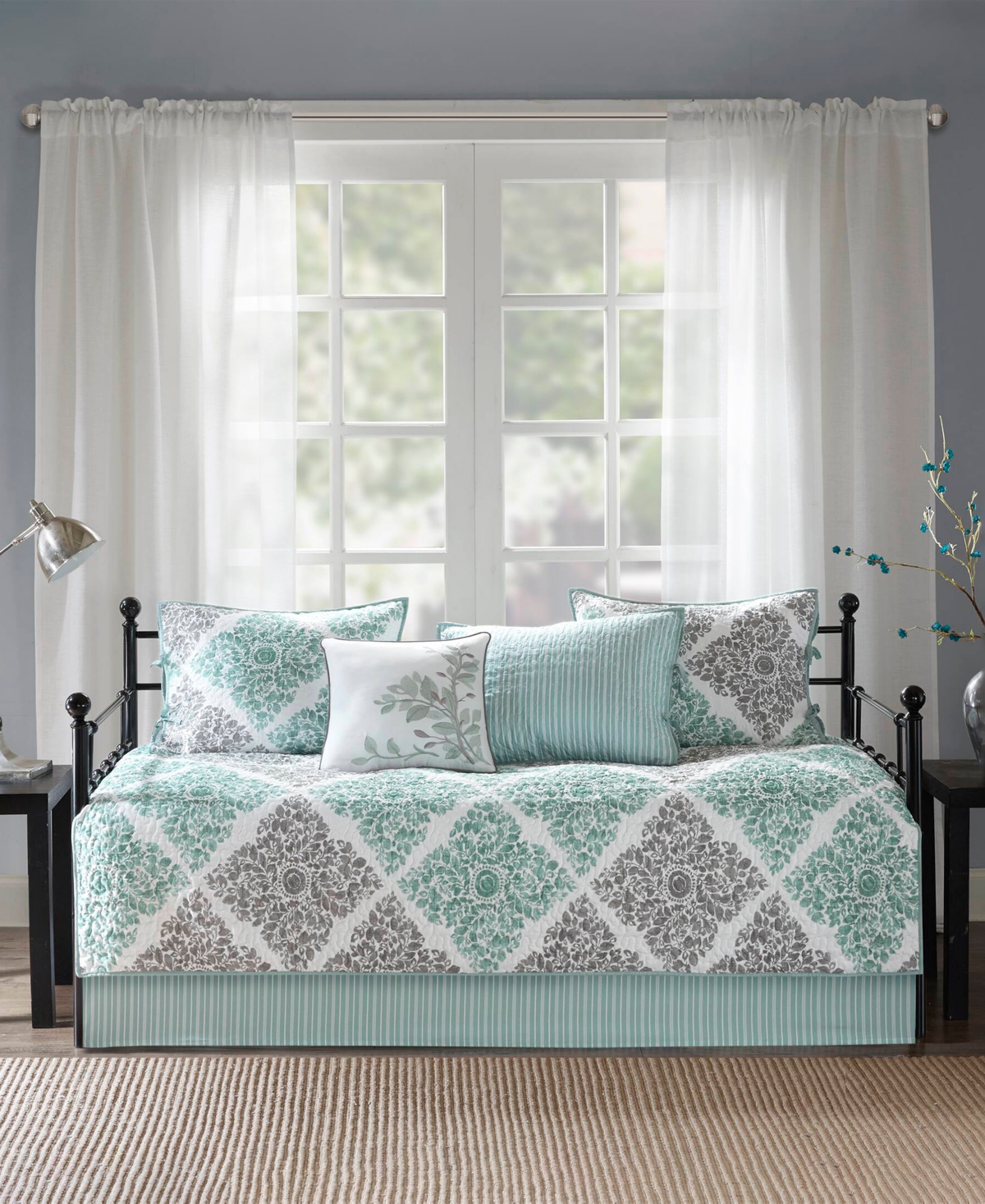 Click here for Madison Park Claire Quilt Set  Daybed - Aqua prices