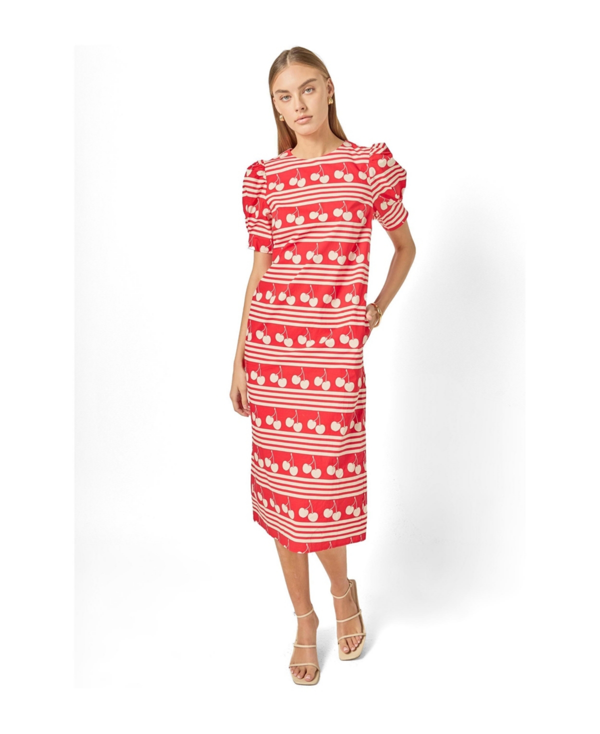 Click here for English Factory Womens Cherry Printed Midi Dress -... prices