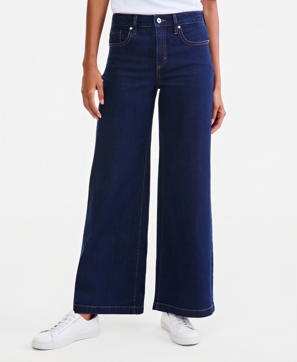 Click here for Style & Co Petite High-Rise Wide-Leg Jeans - Rinse... prices