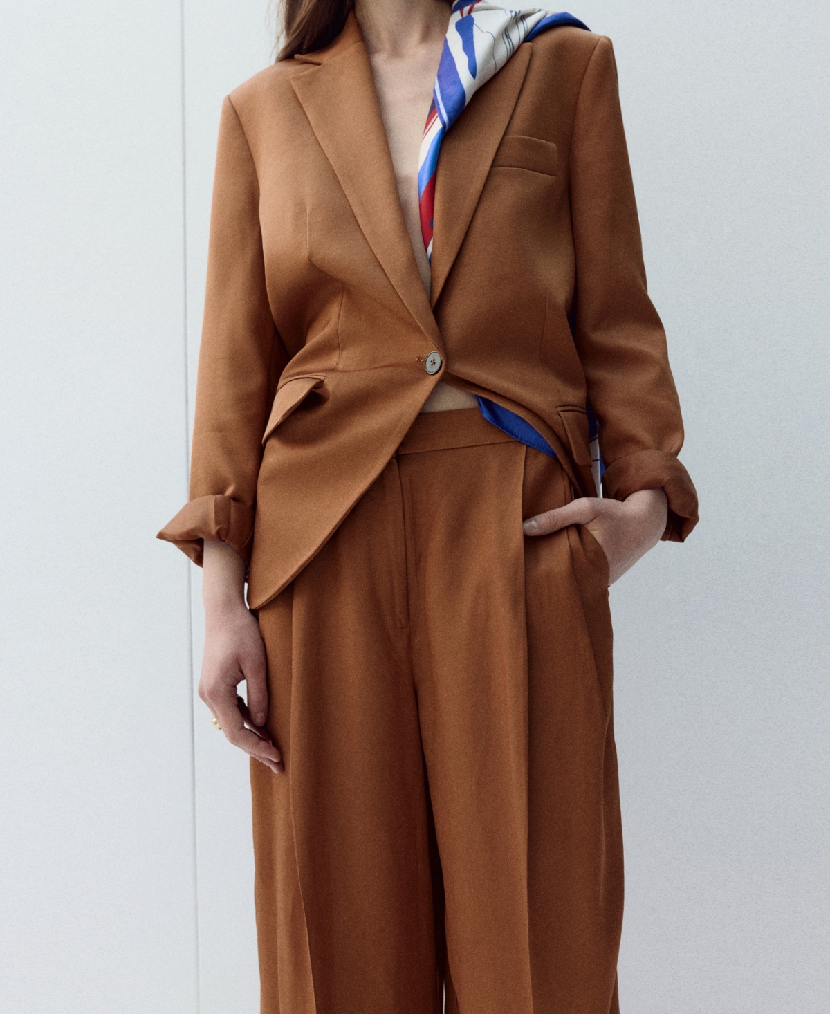 Click here for Mango Womens Straight-Fit Suit Pants - Russet prices
