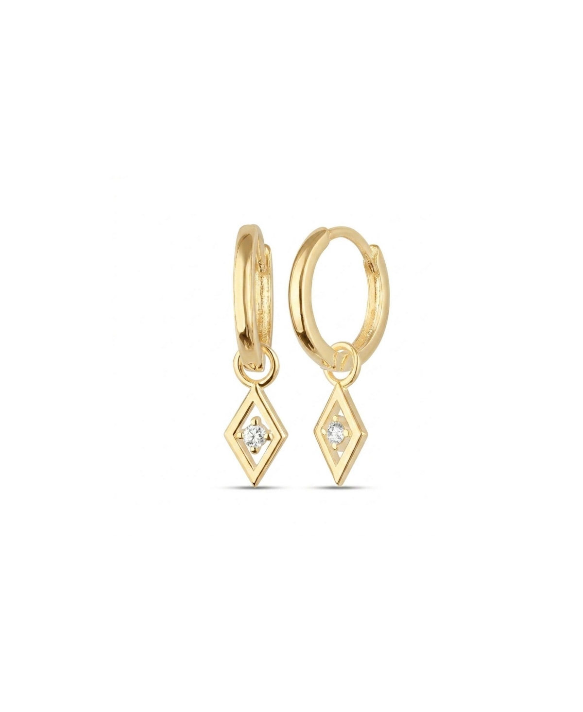 Click here for Spero London Sterling Silver Rhombus Pave Spike Dr... prices