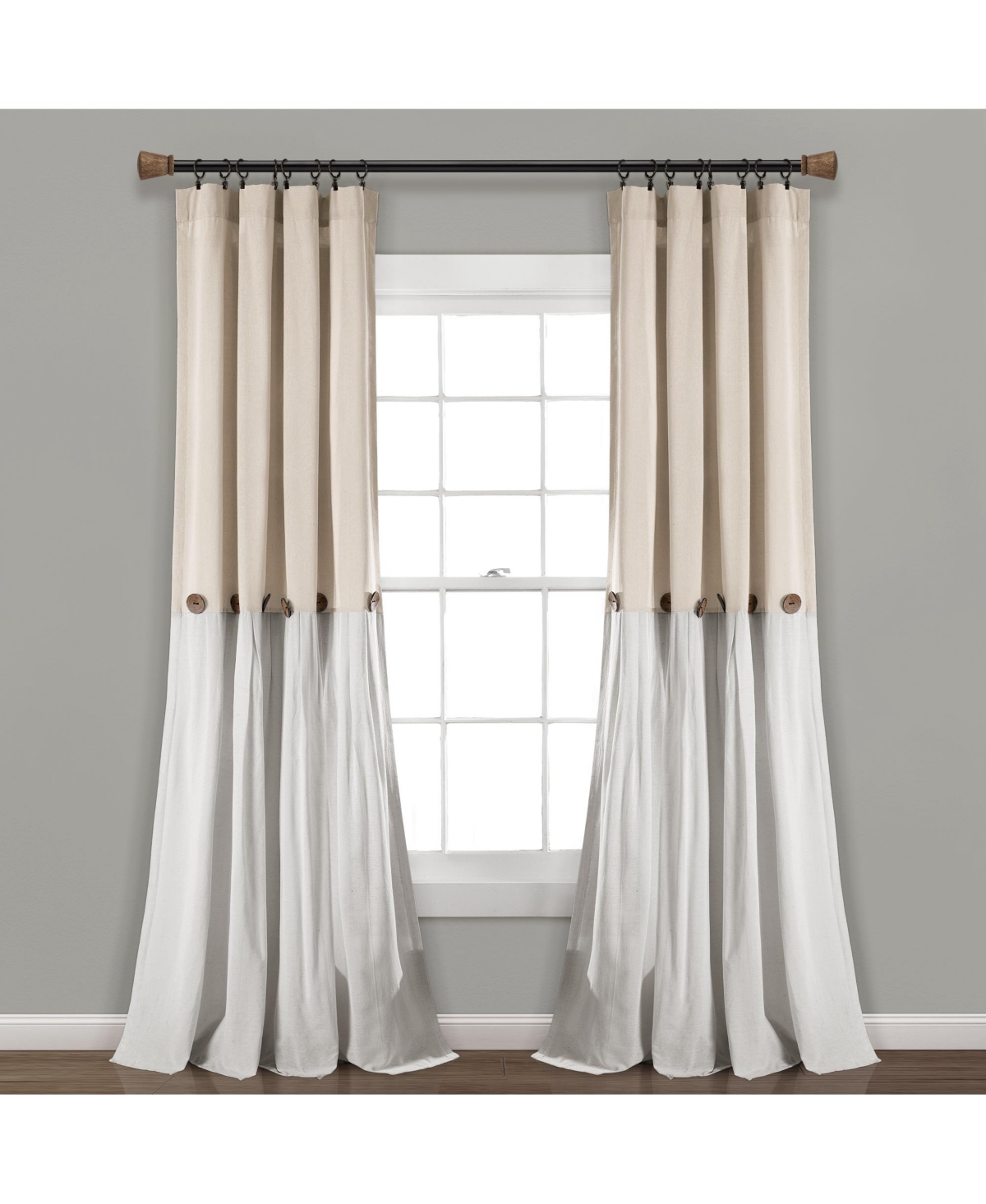 Click here for Lush Decor Linen Button Window Curtain Panel  Sing... prices