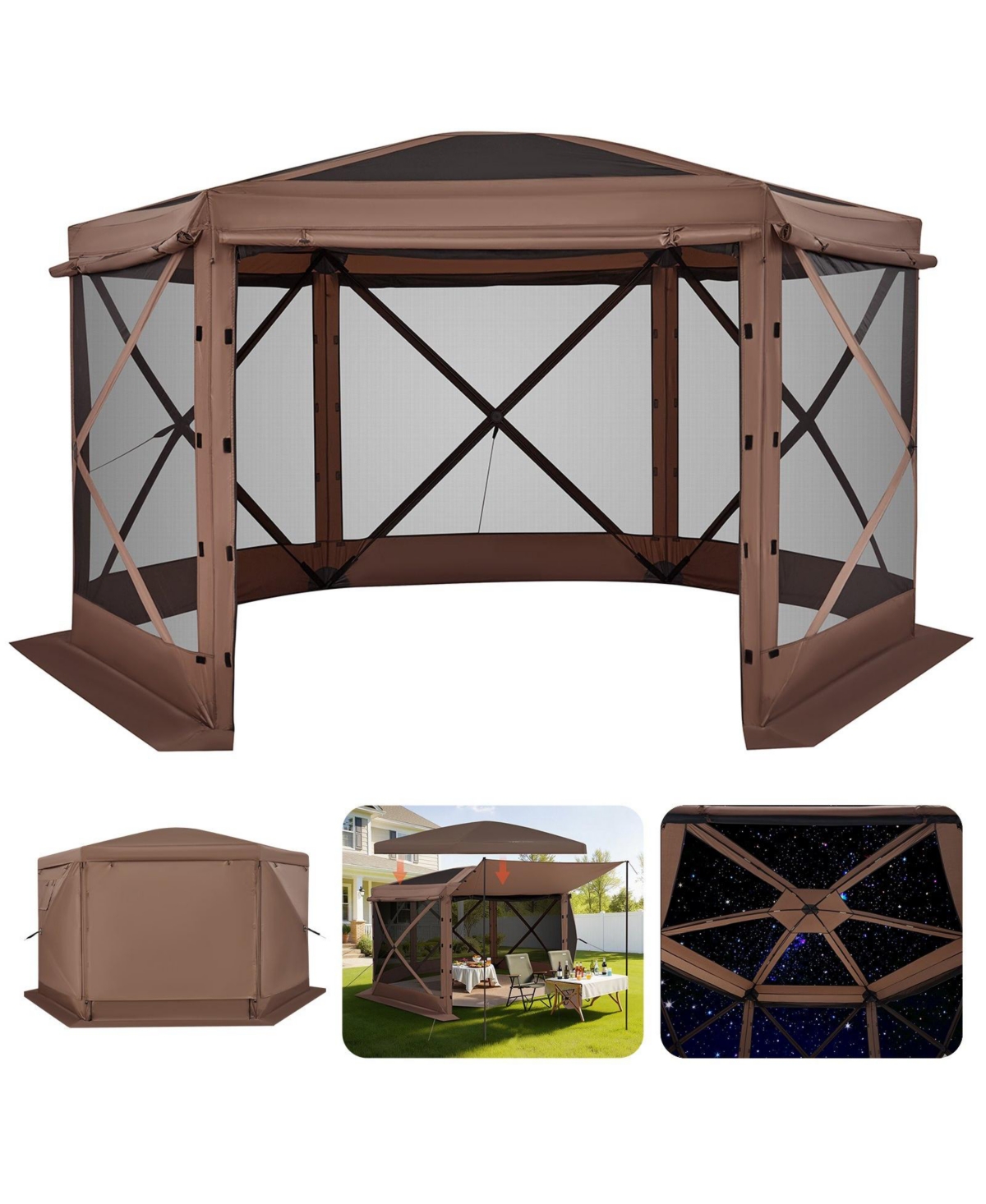 Click here for Cozito Pop Up Gazebo Screen Tent  12 x 12 feet 6-S... prices