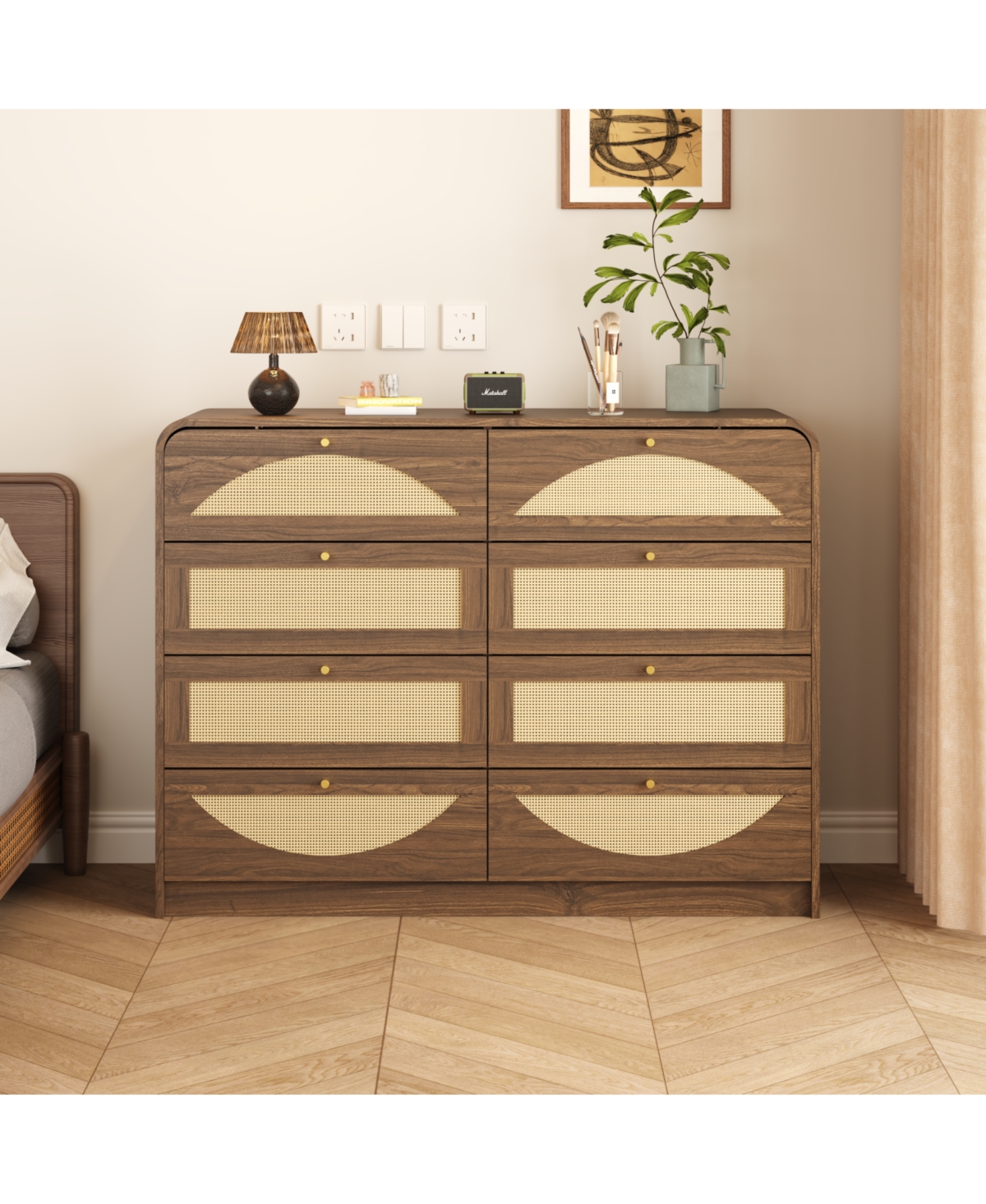 Click here for Rainsken 8 Drawer Double Dresser  Rattan Wide Part... prices
