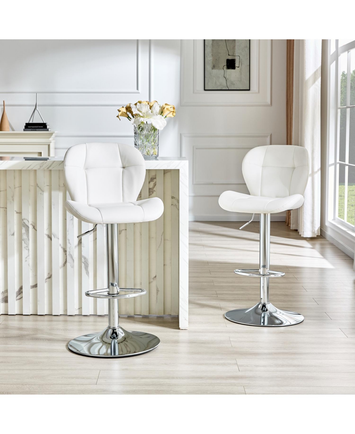 Click here for Rainsken Set of 2 Height Adjustable Bar Stools  wi... prices