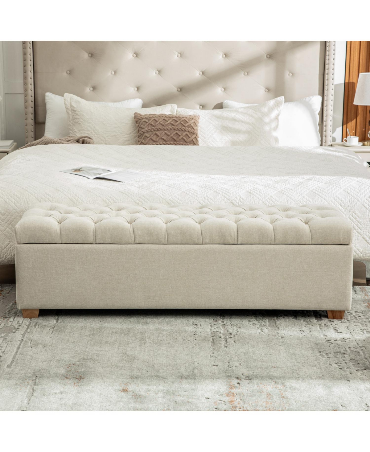 Click here for Rainsken 60.2 Inch Bedroom Bench with Storage  Che... prices