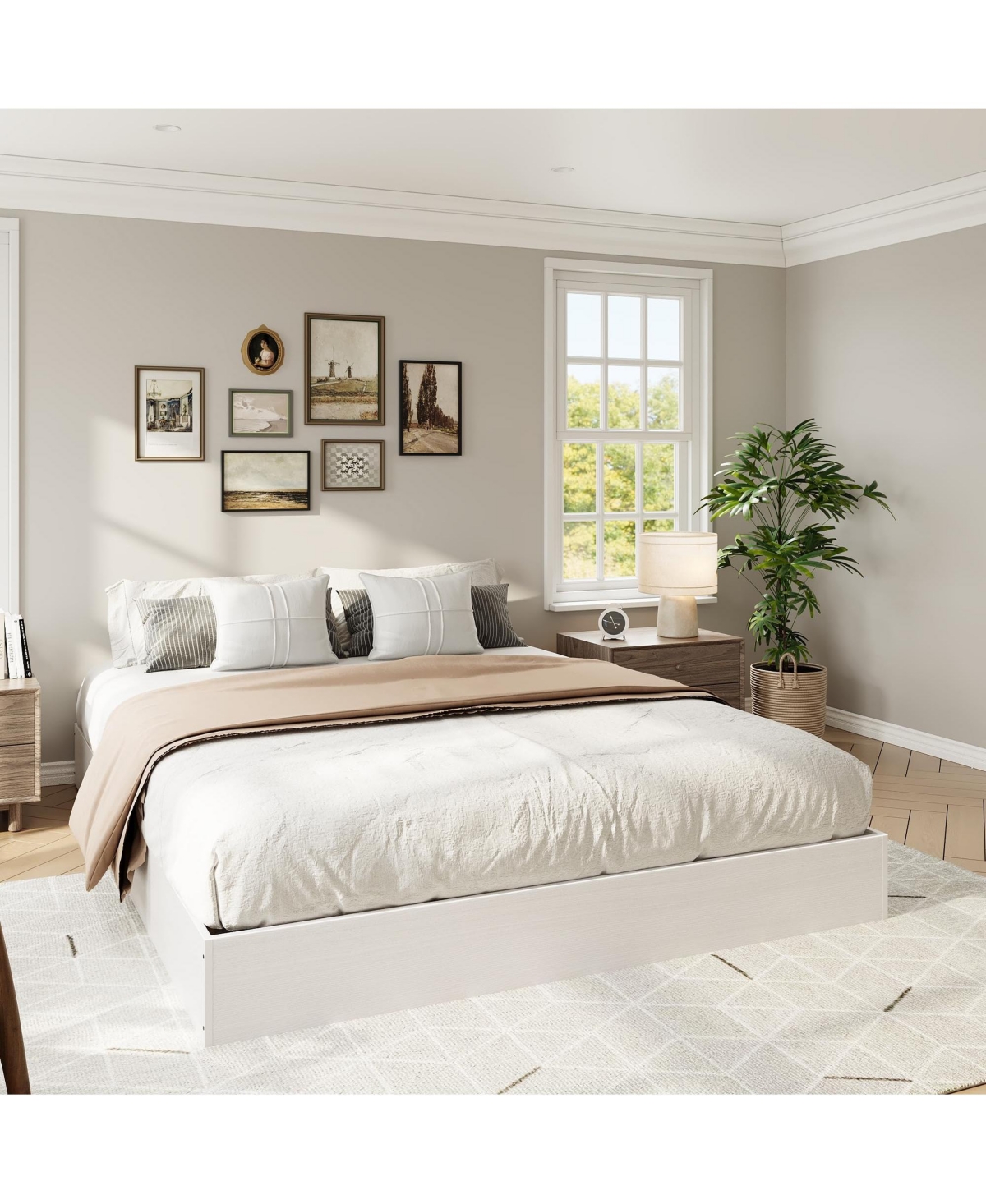 Click here for homfan Low Profile Platform Bed Frame with Wooden... prices
