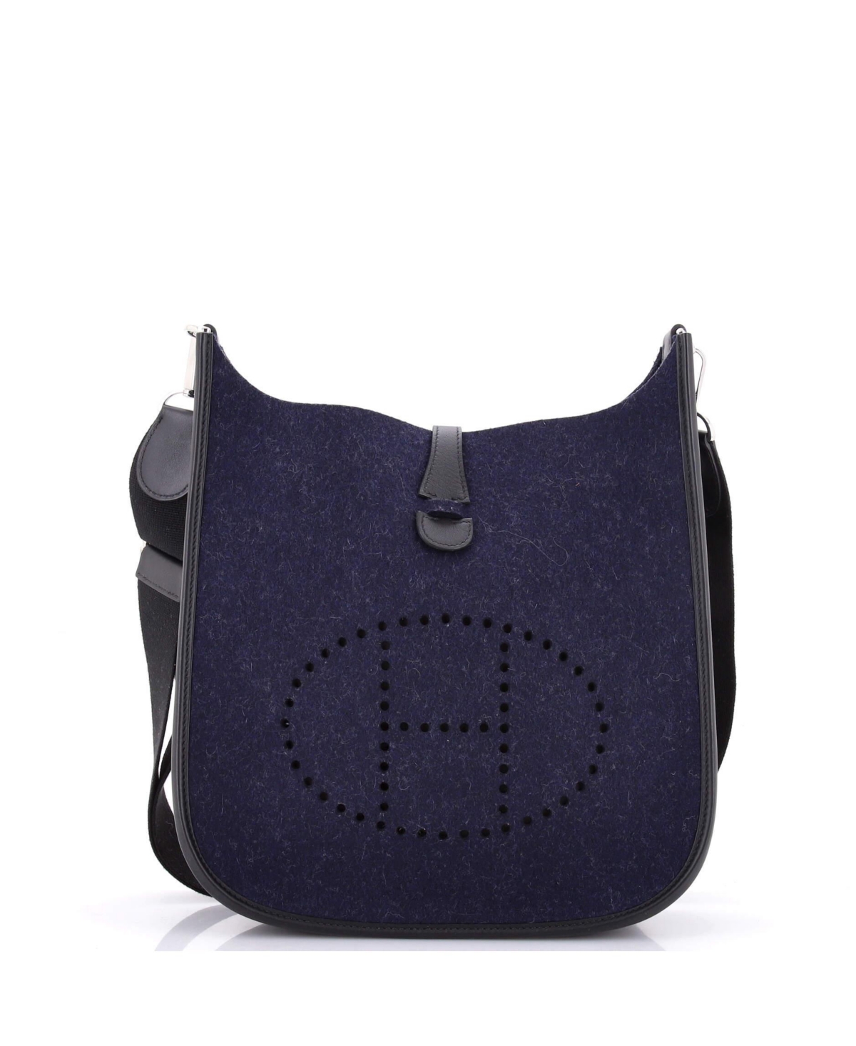 Click here for Pre-Owned HERMES Pm Evelyne Bag Gen Iii Felt - Blu... prices