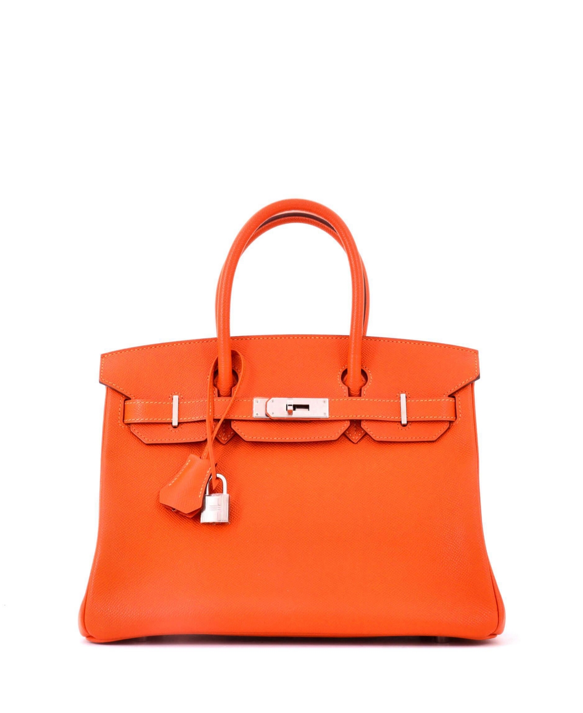 Click here for Pre-Owned HERMES Birkin 30 Handbag Orange Epsom wi... prices
